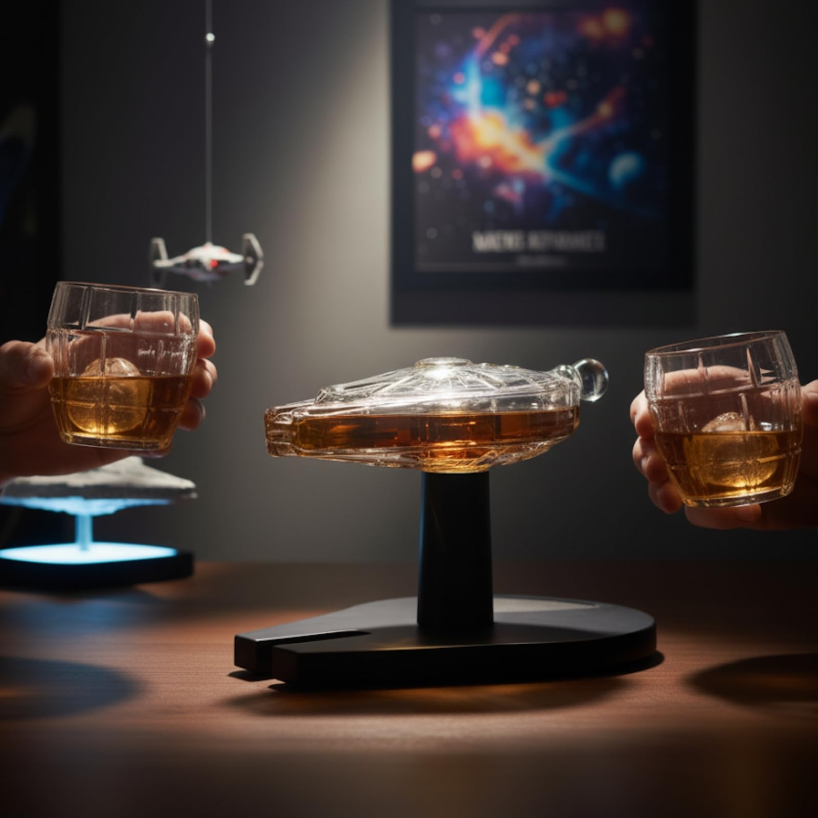 Galactic Cruiser Birthday Gifts for Men Dad, Galaxy Spaceship Whiskey ...