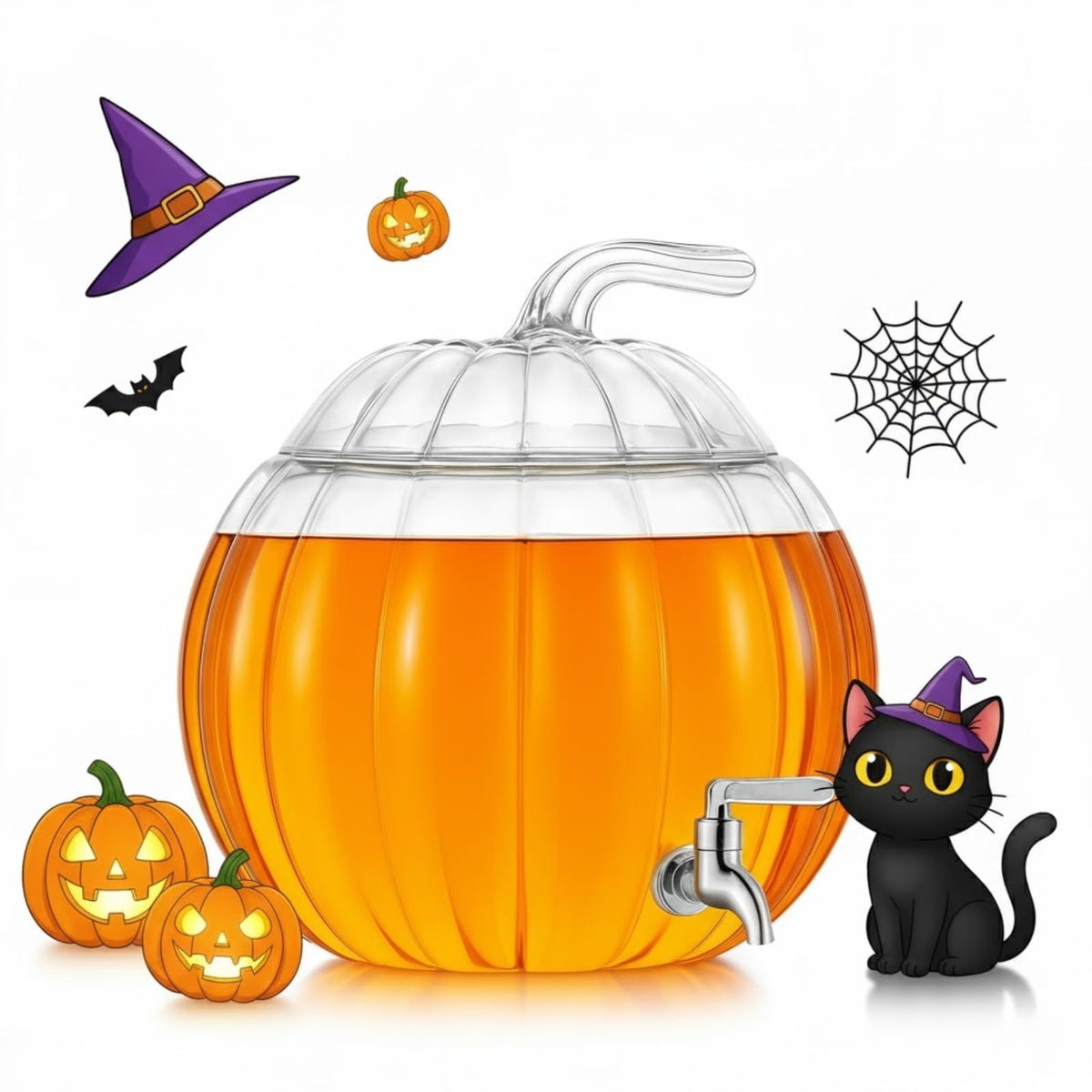 Glass Pumpkin Drink Dispenser 2 Gallon | Fall, Halloween & Thanksgivin ...