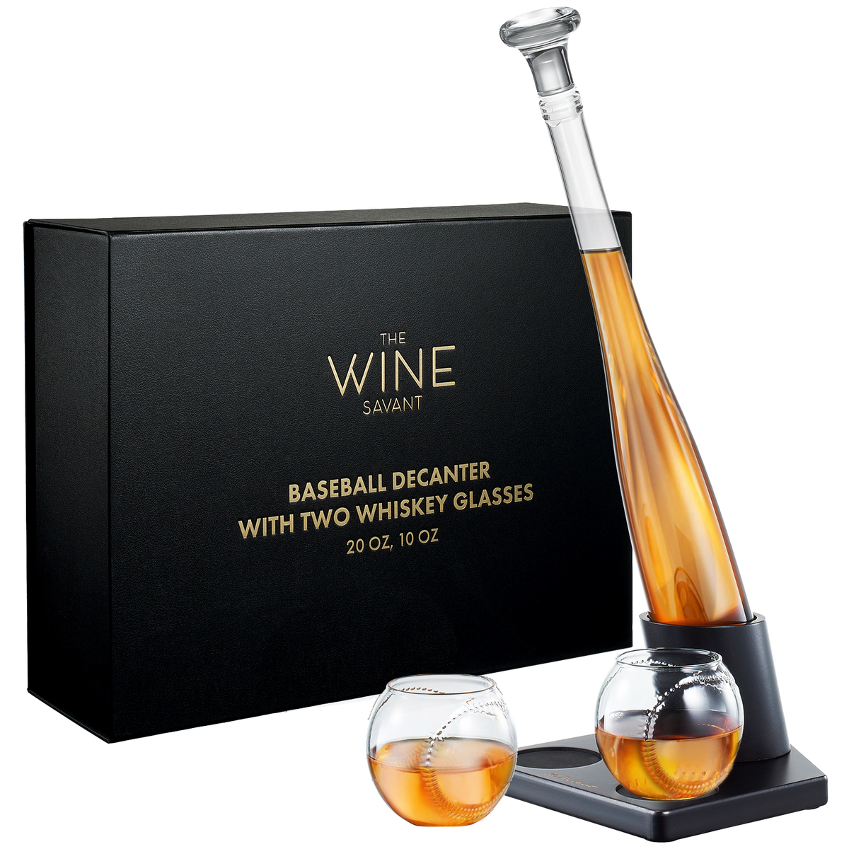 Baseball Themed Whiskey Decanter Set - 20Oz Bat Shaped Decanter with 2 ...