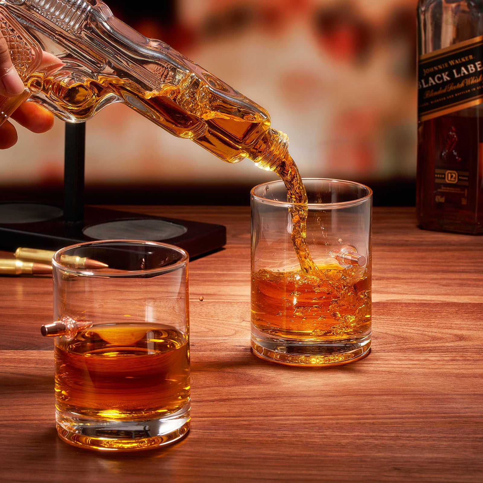 Pistol Whiskey Decanter Set 7.7 Oz with Two 10.5 Oz Glasses – The Wine ...