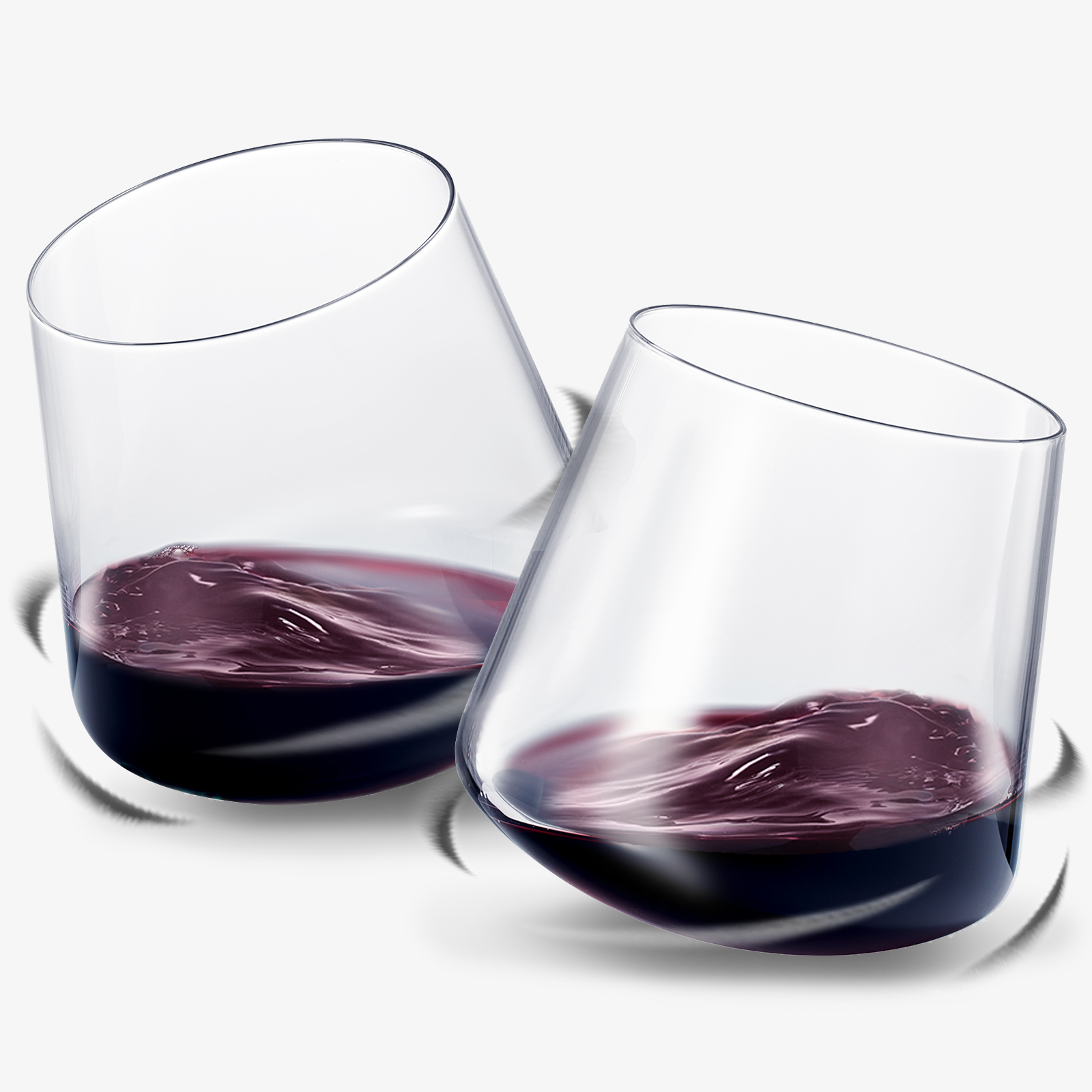 Rolling Un-Spillable Stemless Spinning Aerating Wine Glasses | Set of ...