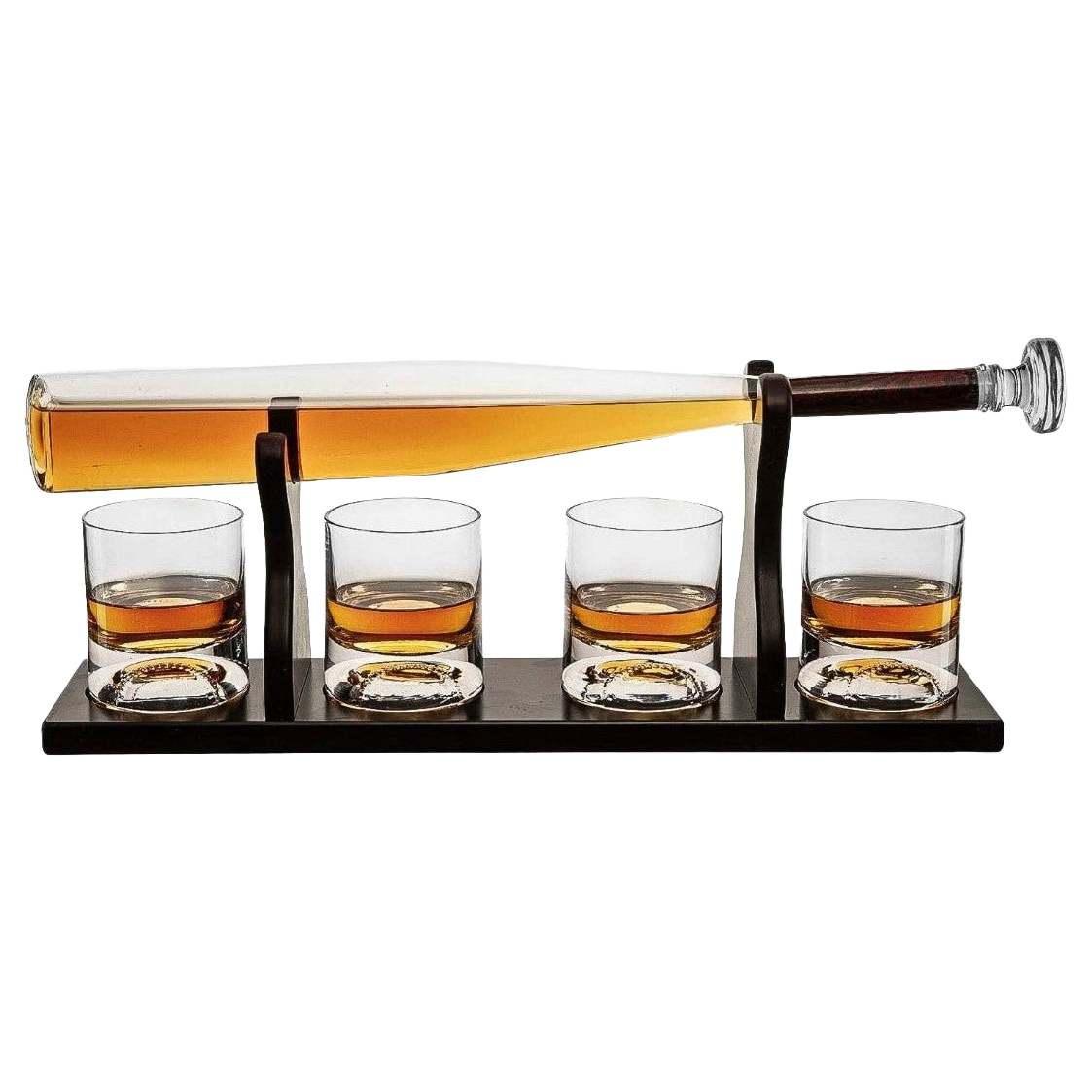 (CANADA ONLY) Baseball Bat Whiskey Decanter Set with 4 Baseball Glasse ...