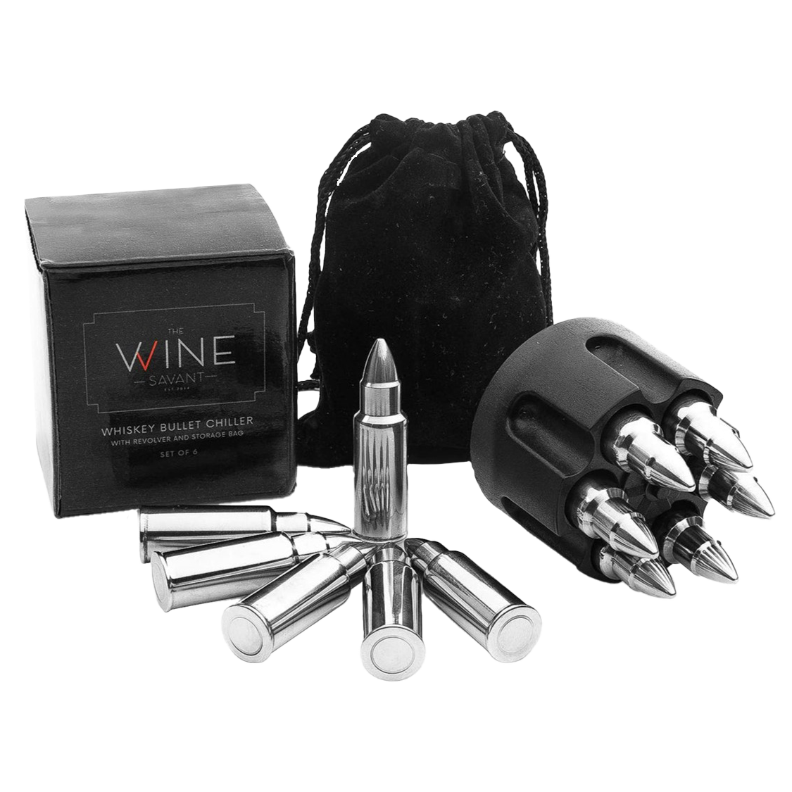 Whiskey Stones Bullets Stainless Steel - 1.75in Bullet Chillers Set of ...