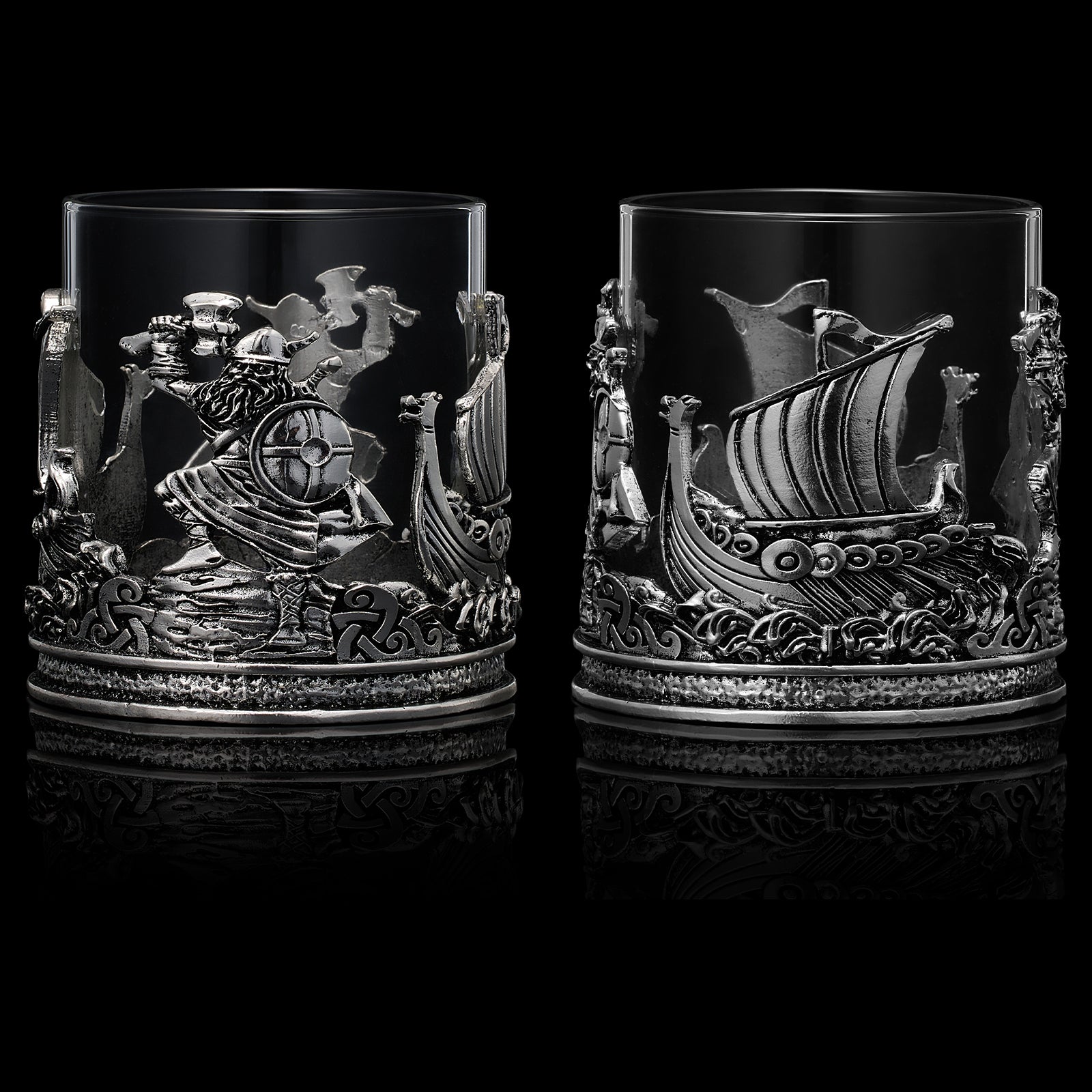 Viking & Mythological Pewter Whiskey, Wine, Beer & Water Drinking Glas ...