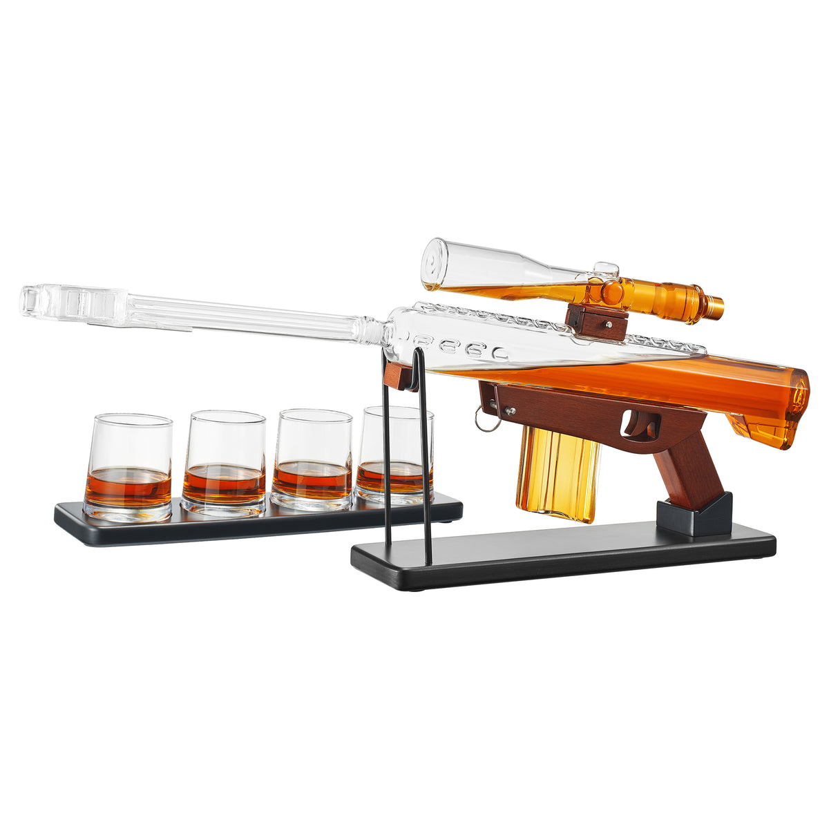 Gifts for Men Dad, Whiskey Decanter Set - Sniper Scope Glass Gun AR Li ...