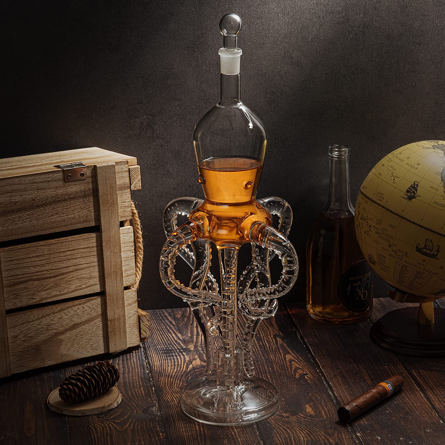 Tall Octopus Whiskey and Wine Decanter 500ml 16.5" H by The Wine Savan ...